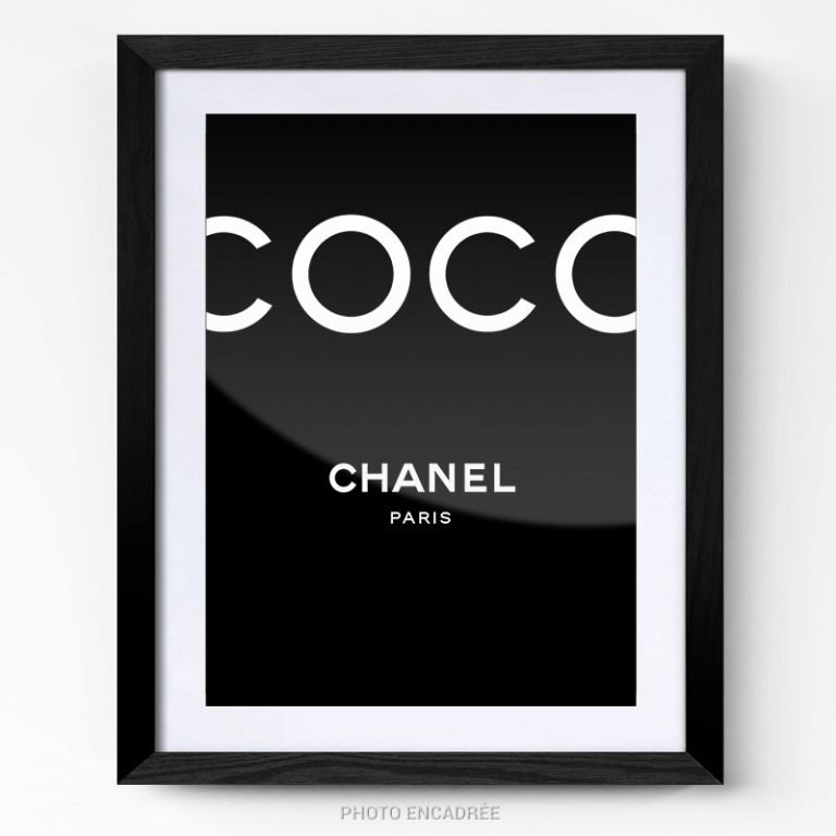 Tableau Coco Chanel Noir | Livraison Gratuite 48H
